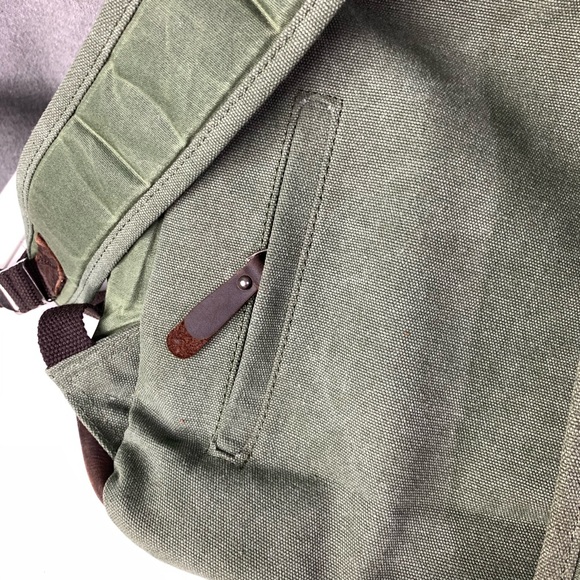 Bags | Hunter Green Waxed Canvas And Leather Backpack | Poshmark